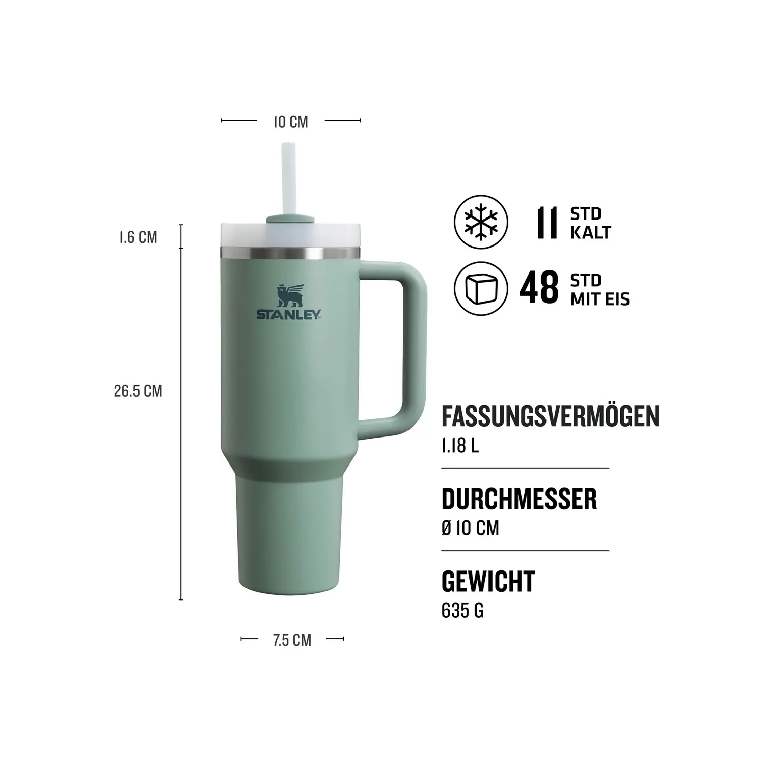 Stanley Quencher® H2.0 FlowState™ Trinkbecher, 1,18 l, Shale - Worldshop