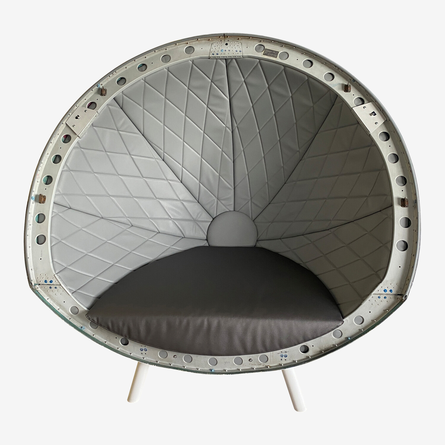 Lufthansa Upcycling Collection A321 Radome Armchair, White/Grey - Worldshop