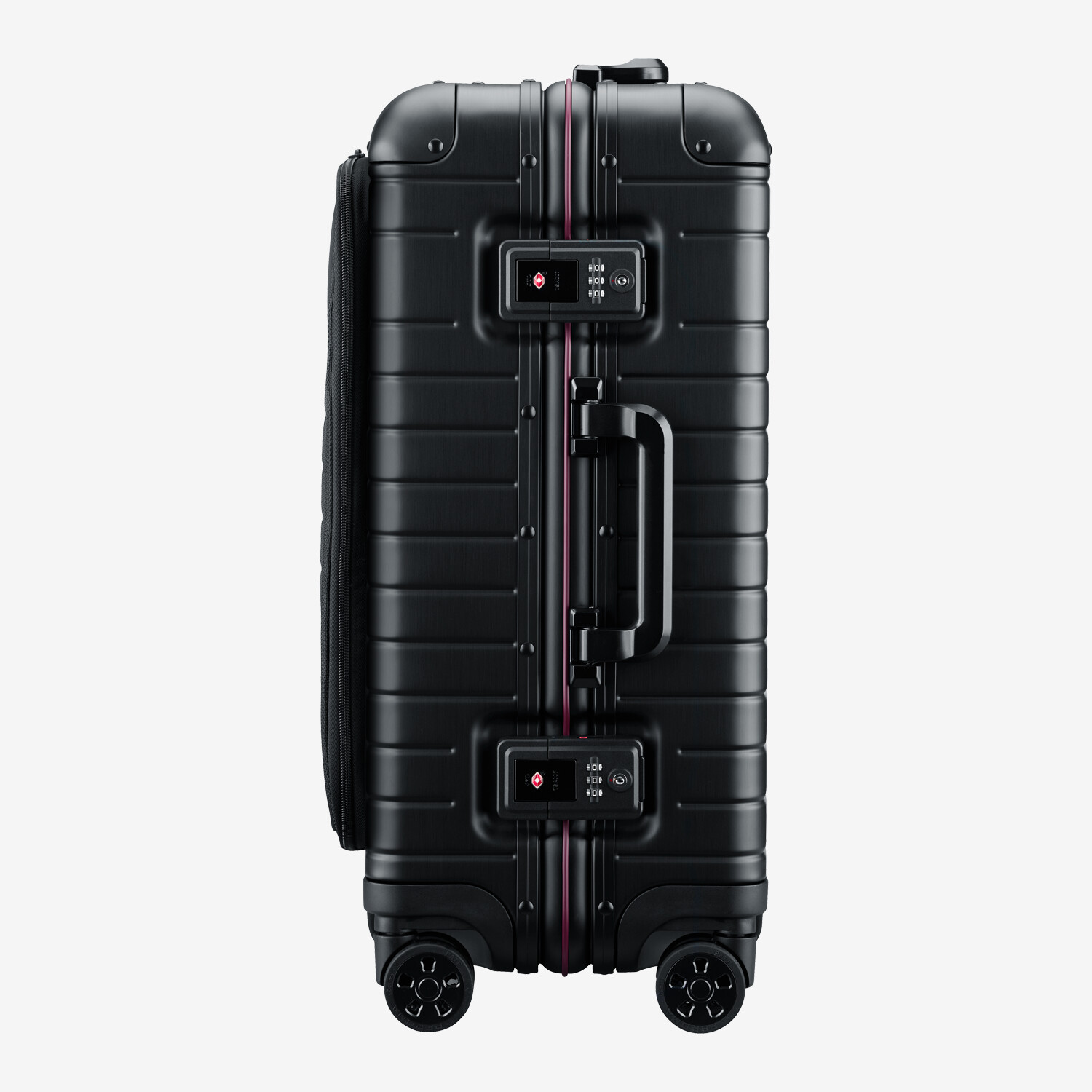 SWISS Aluminium Collection Trolley S with Front Pocket, Black - Worldshop