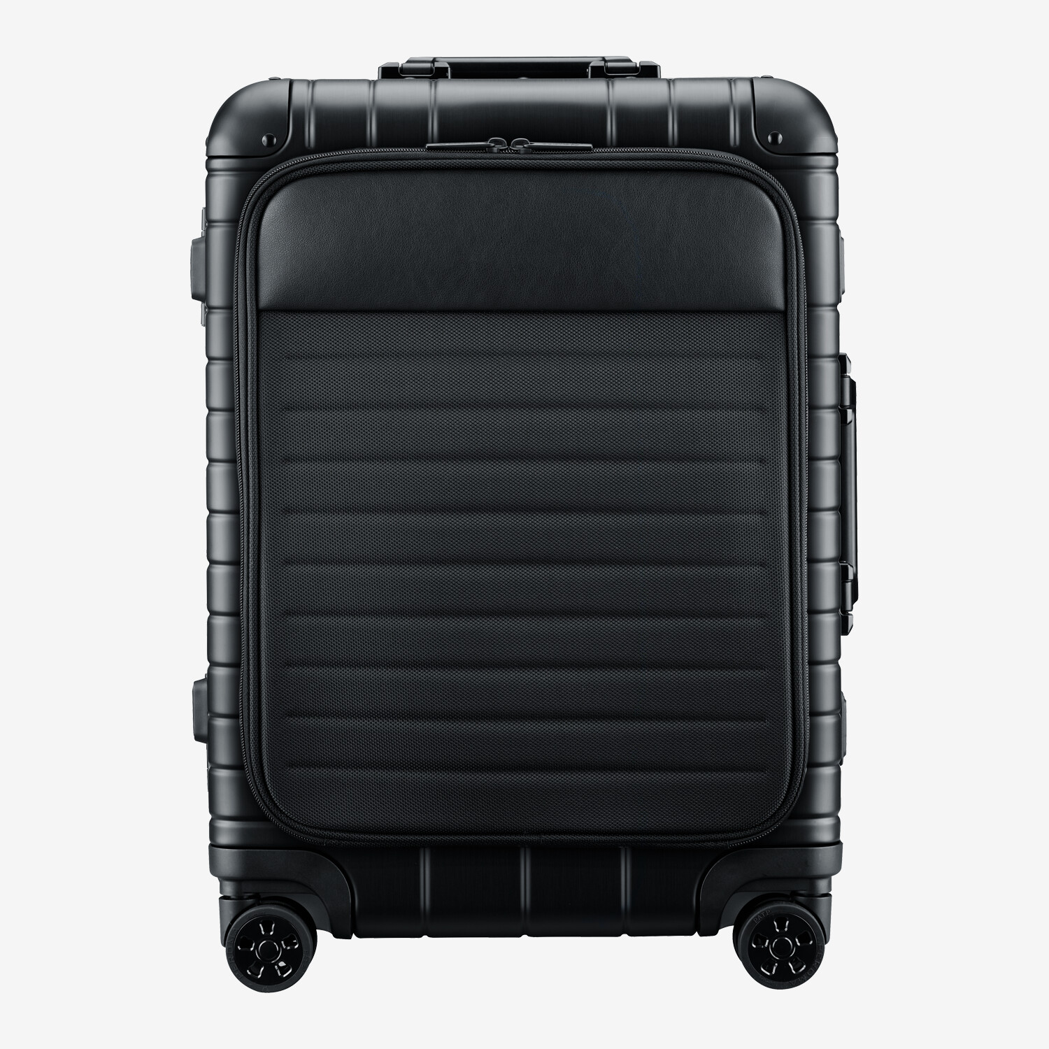 SWISS Aluminium Collection Trolley S with Front Pocket, Black - Worldshop