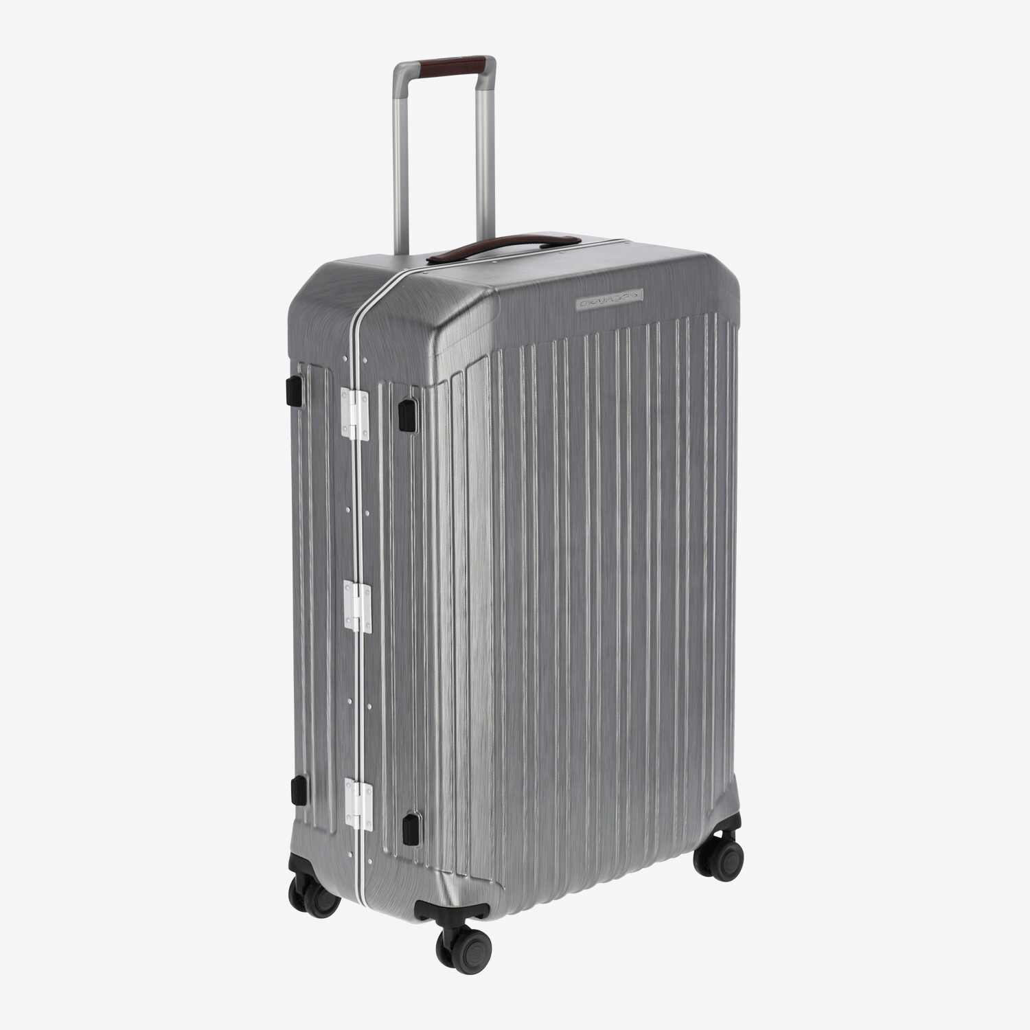 Piquadro Hard Shell Trolley L, Silver Grey/Cognac - Worldshop