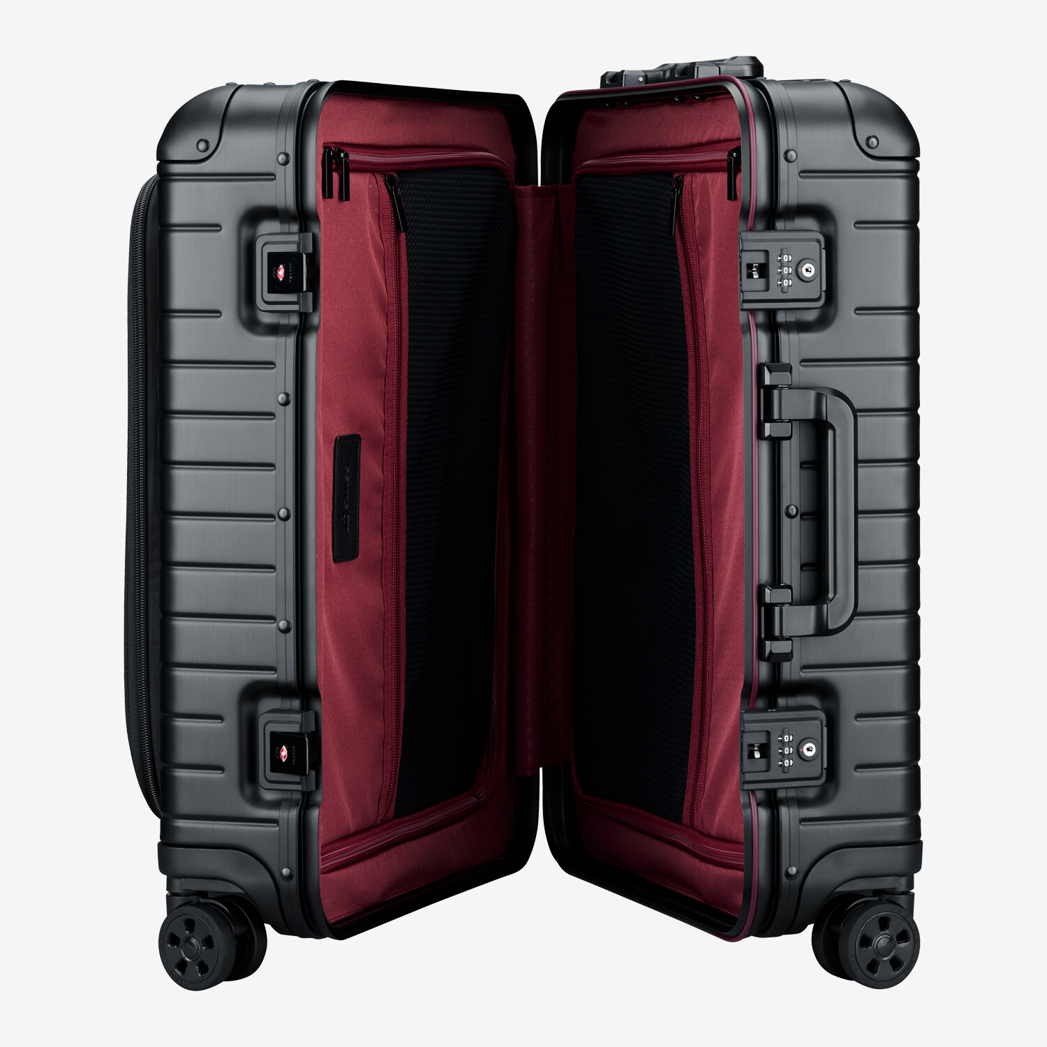 SWISS Aluminium Collection Trolley S with Front Pocket, Black - Worldshop