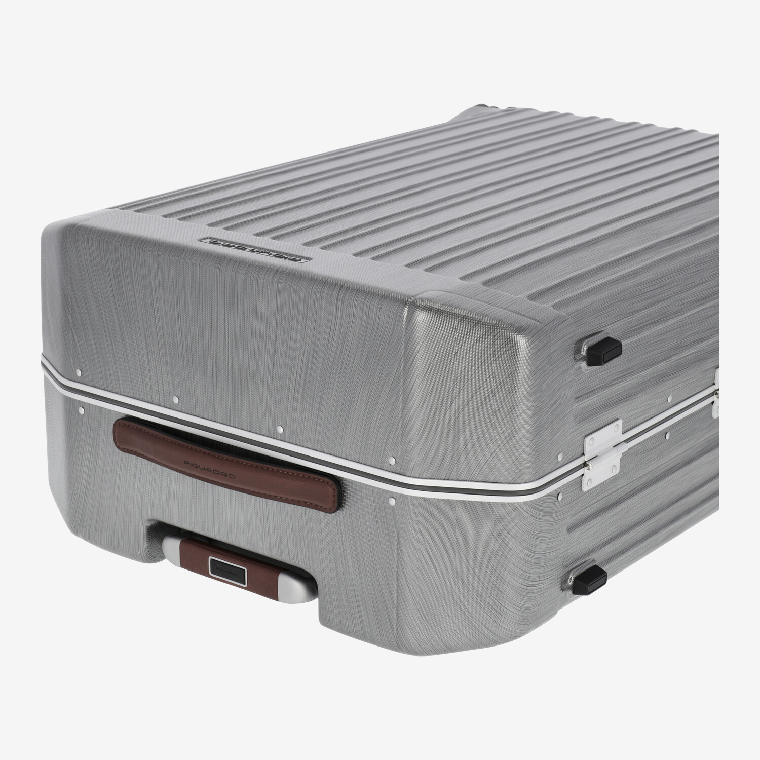 Piquadro Hard Shell Trolley L, Silver Grey/Cognac - Worldshop