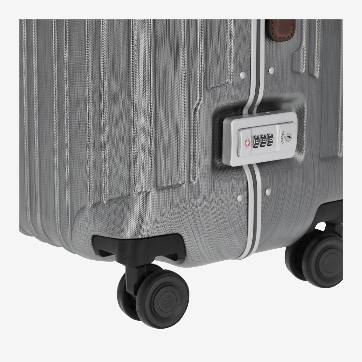 Piquadro Hard Shell Trolley L, Silver Grey/Cognac - Worldshop