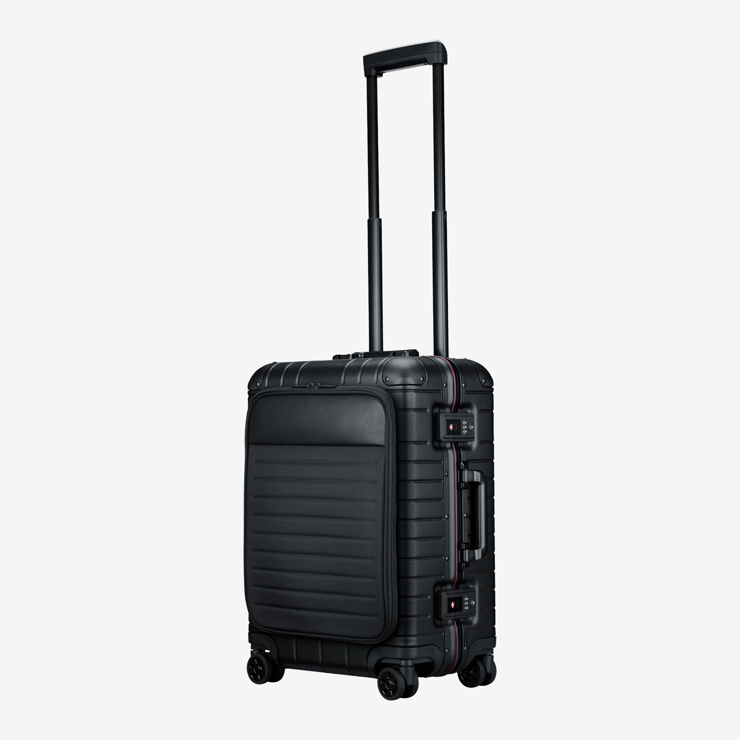 SWISS Aluminium Collection Trolley S with Front Pocket, Black - Worldshop