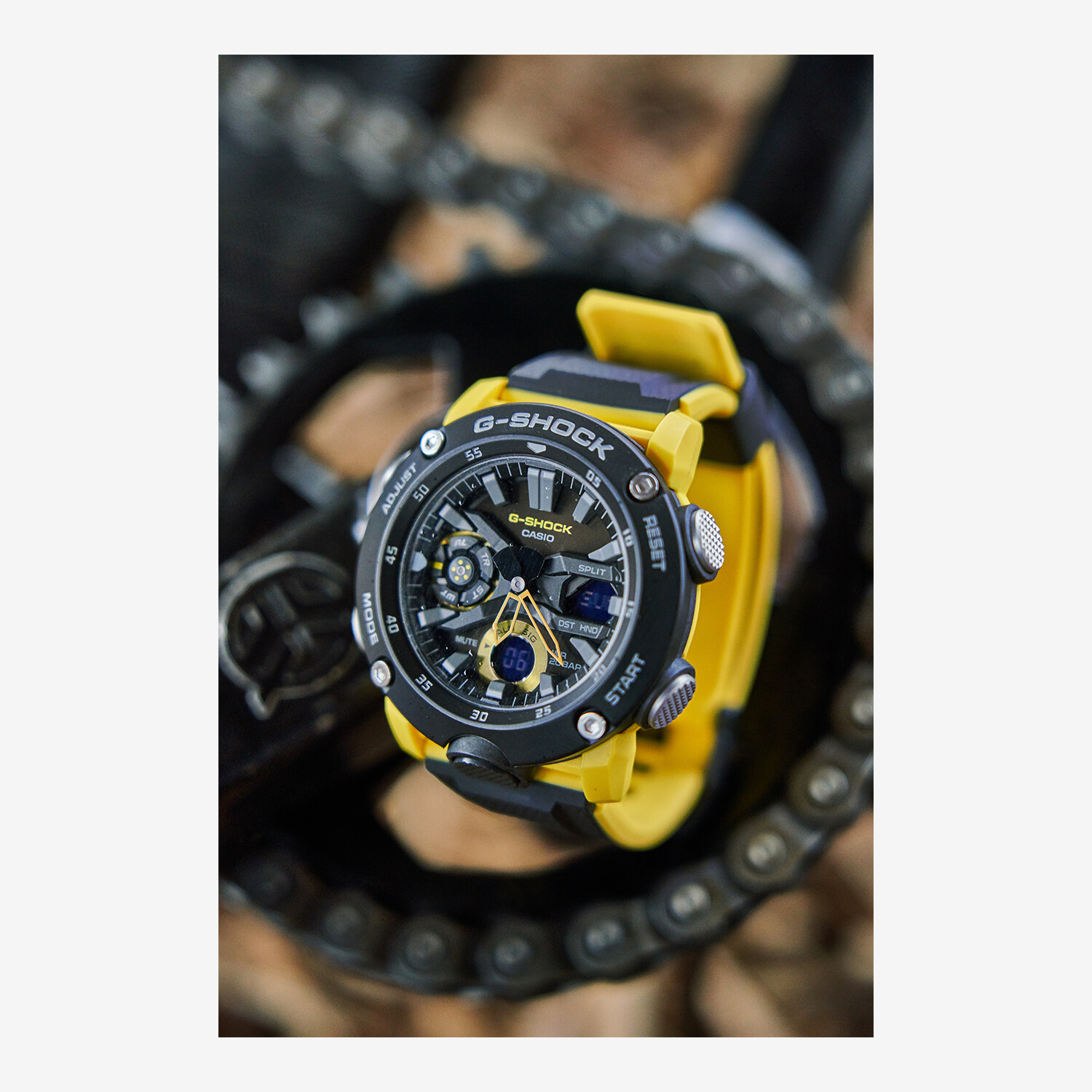 CASIO G-SHOCK LED Light GA-2000-1A9ER Watch, Black / Yellow - Worldshop