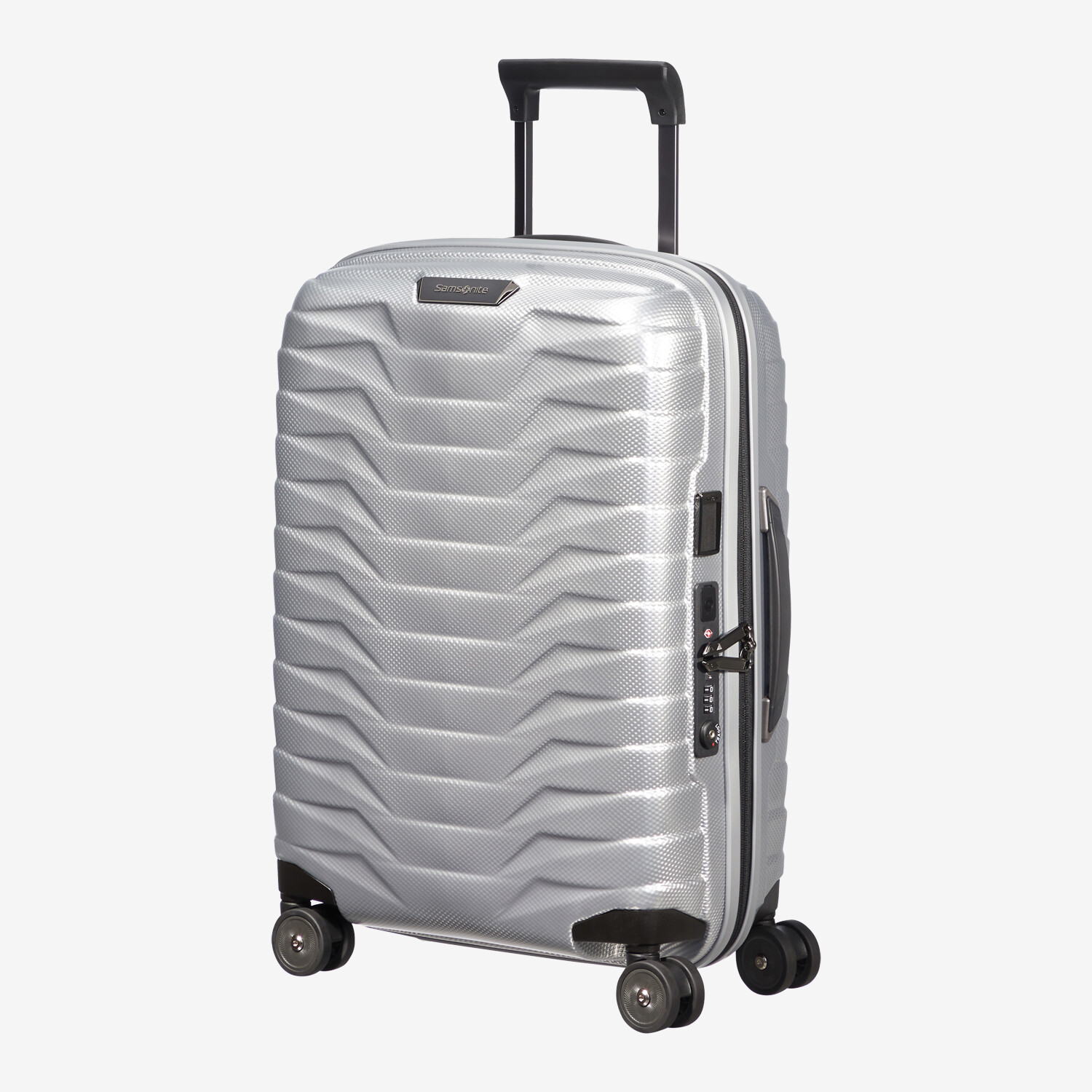 Samsonite Proxis Spinner 55 Cabin Trolley (Expandable), Silver ...