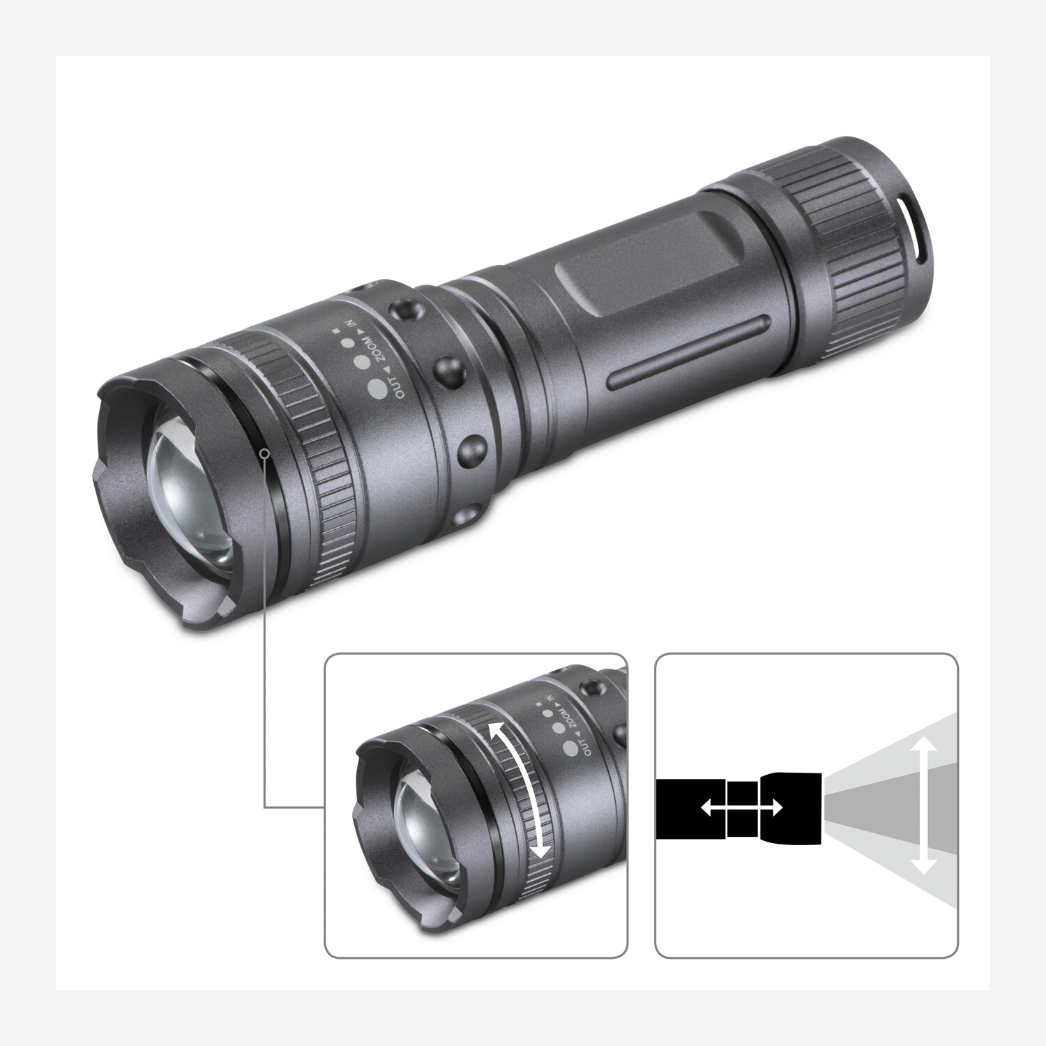 Hama Ultra Pro LED Torch, Grey / Silver-Coloured - Worldshop