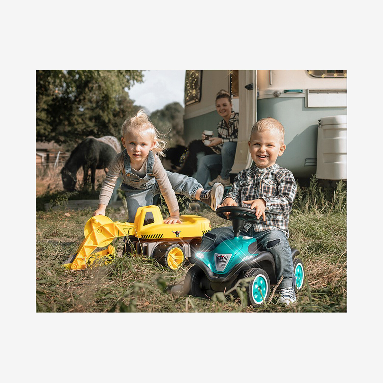 BIG Power-Worker Maxi-Digger Ride-On Toy, Yellow - Worldshop