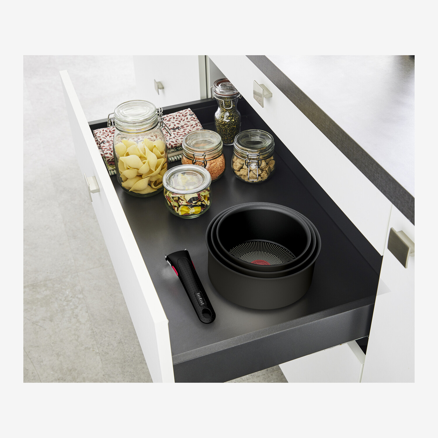 Tefal Ingenio Ultimate Pot Set, 10 pcs., Black - Worldshop