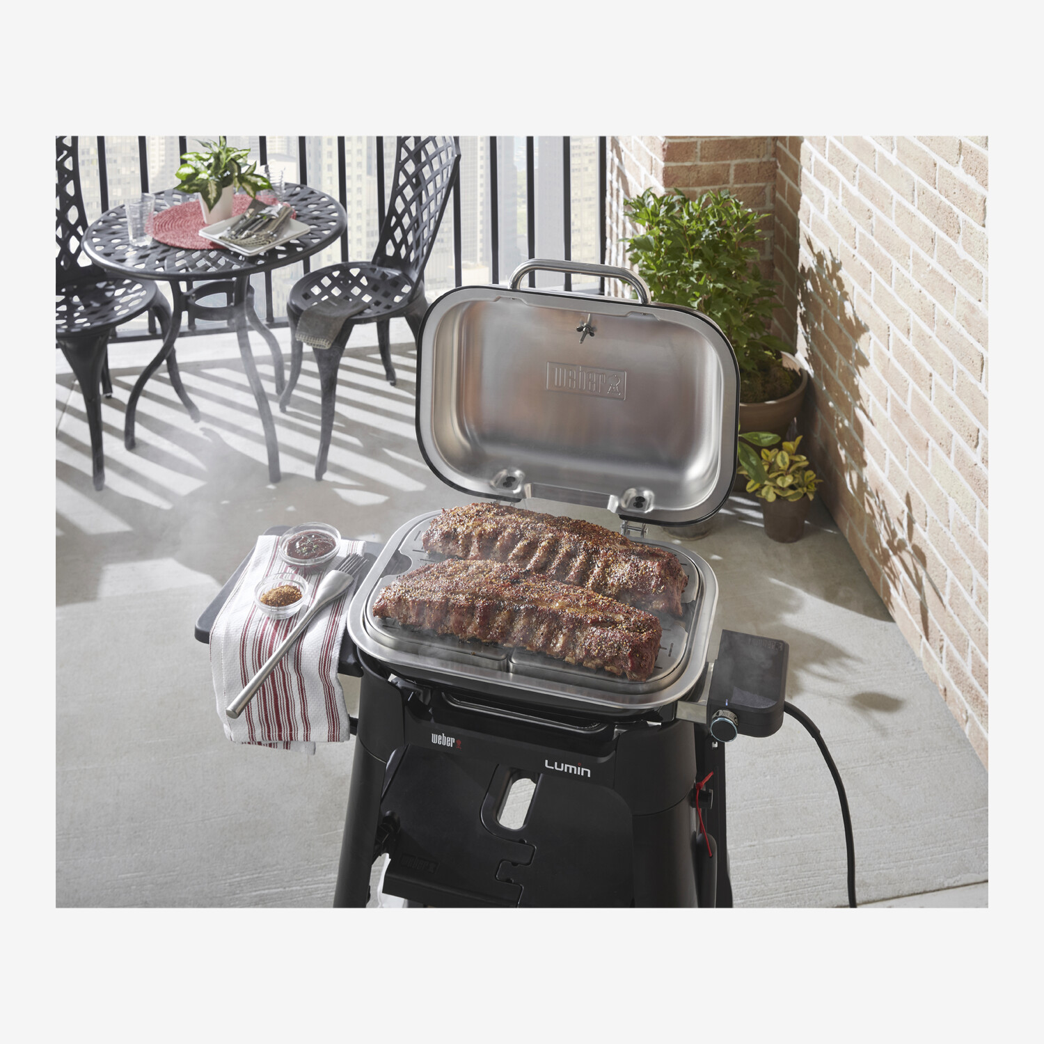 Weber® Lumin Compact Electric Barbecue, Black - Worldshop Weber® Lumin Compact Electric Barbecue, Black - Worldshop