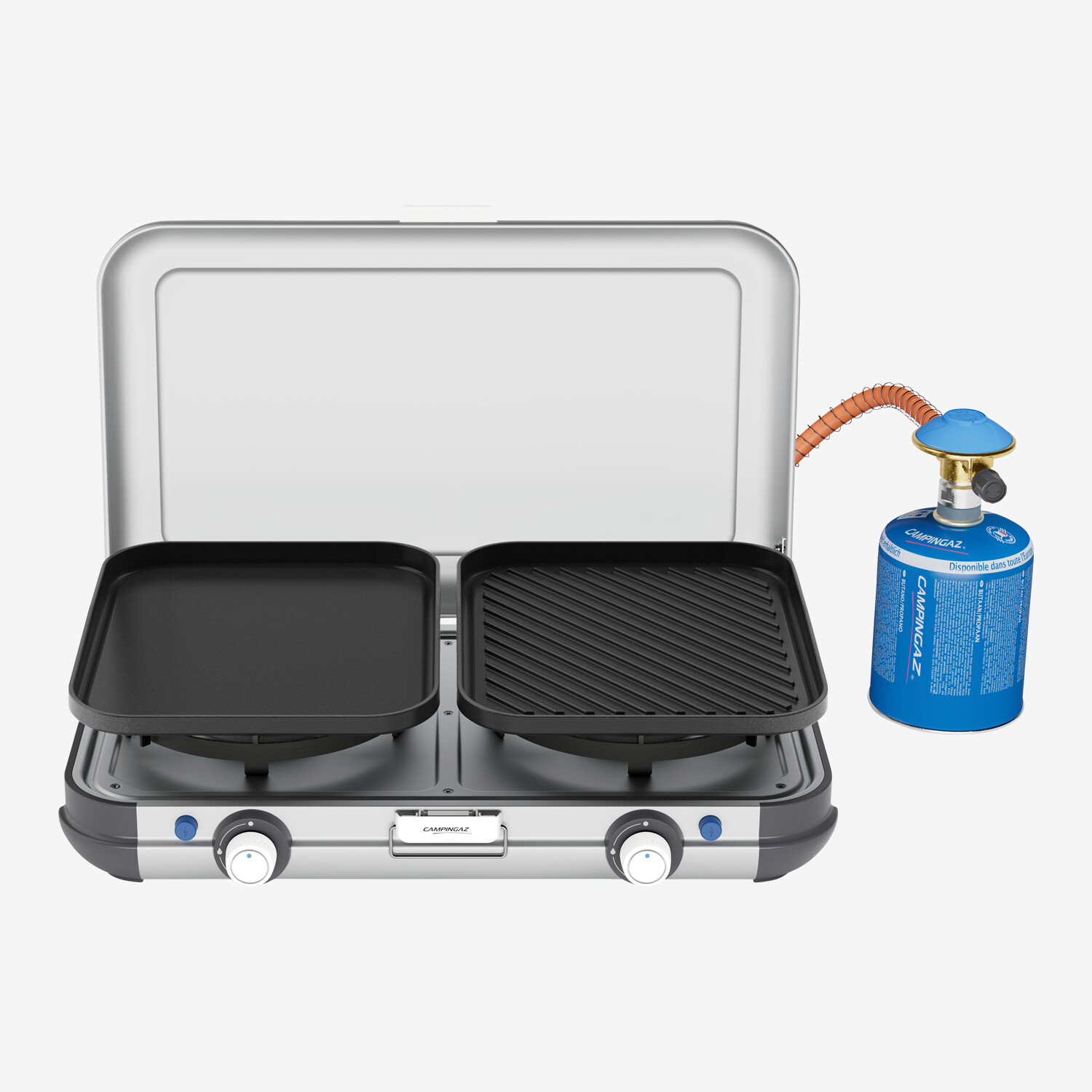 Campingaz® Camping Kitchen 2 Grill & Go CV Stove, Silver/Black - Worldshop