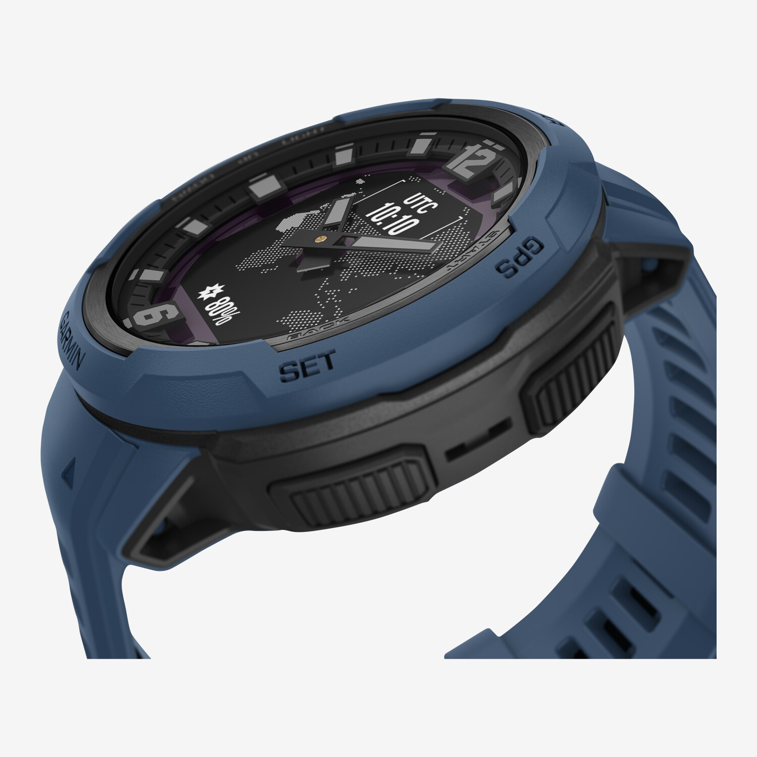 Garmin Instinct® Crossover Solar Hybrid GPS Smartwatch, Dark Blue ...