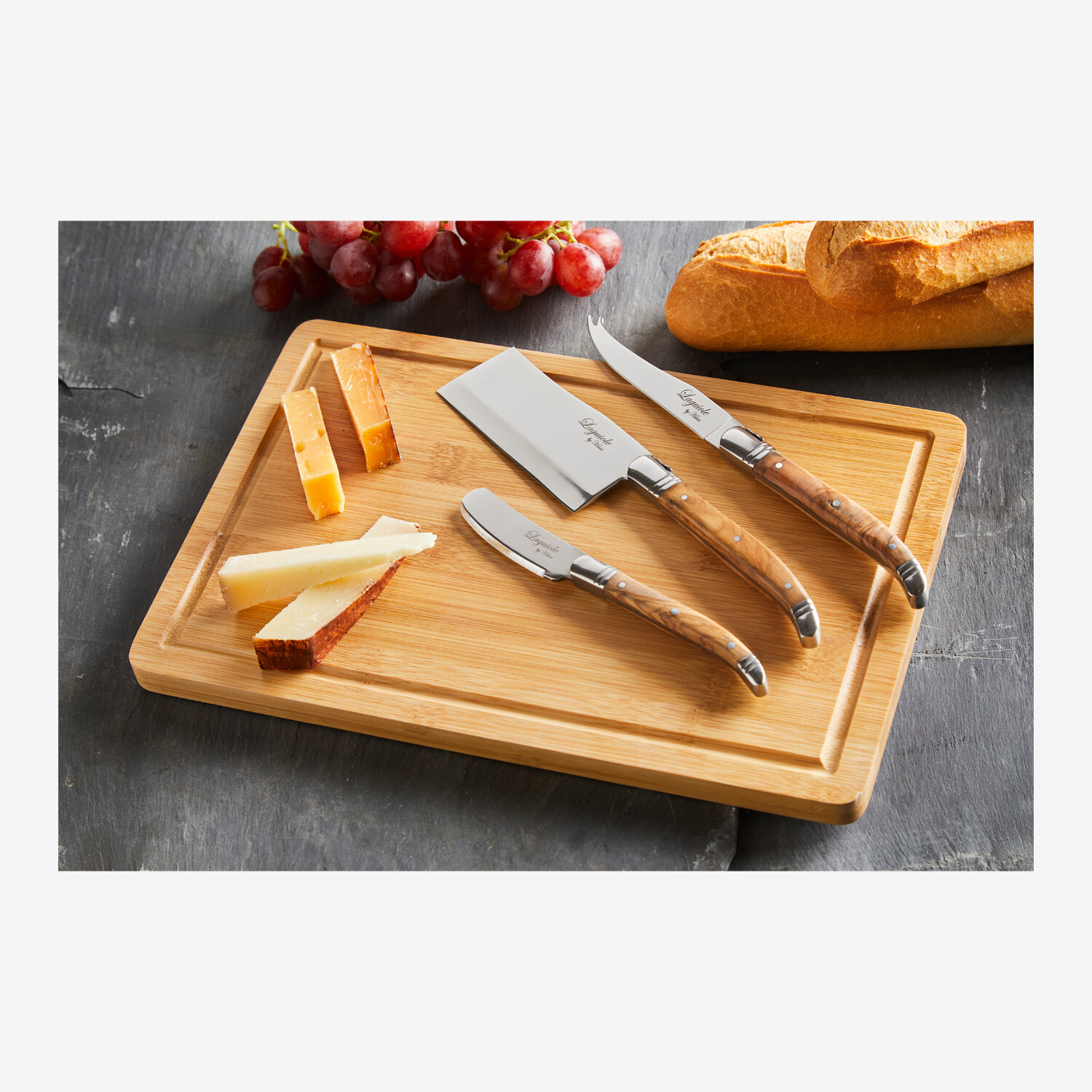 Hâws Laguiole by Hâws Set di coltelli da formaggio, 3 pezzi + Tagliere ...