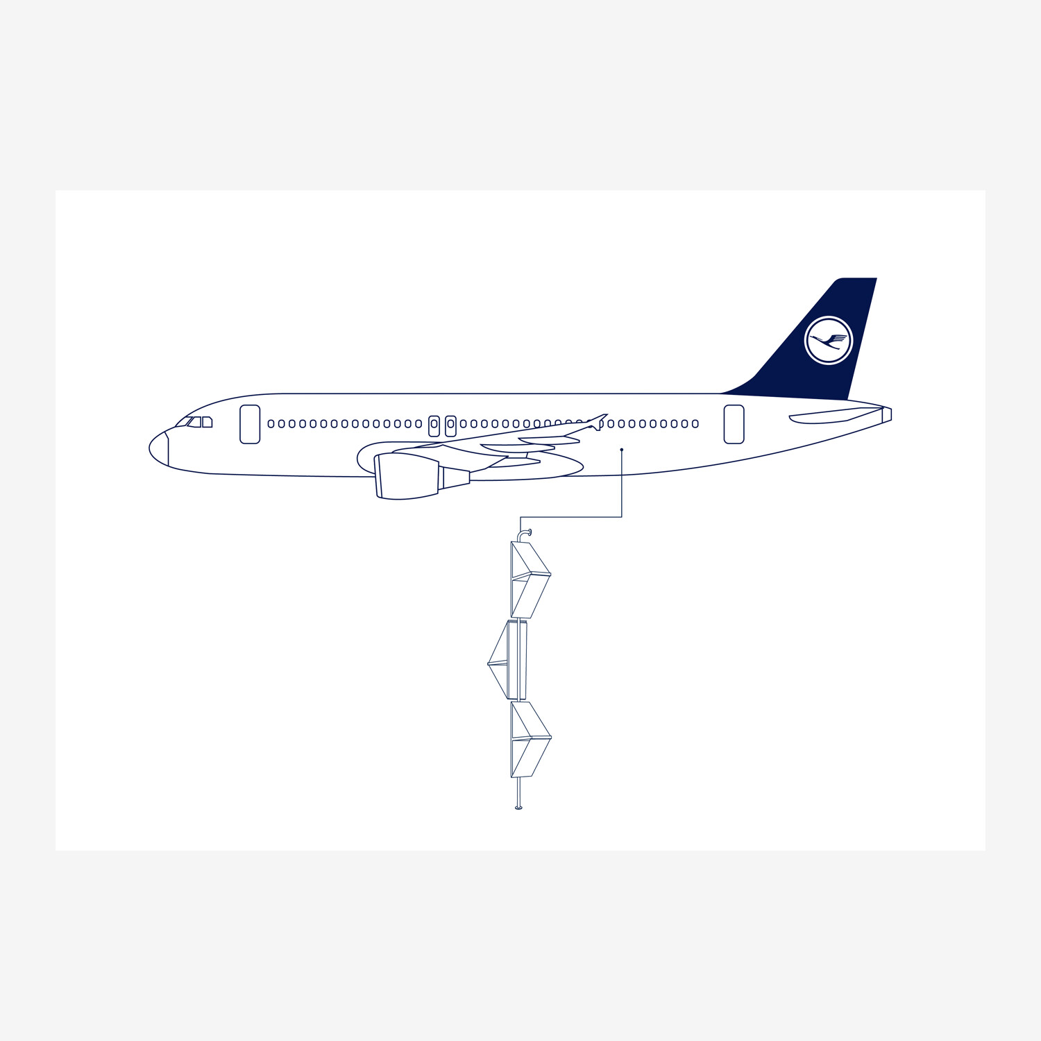 Lufthansa Upcycling Collection Roll-Top Backpack, Dark Blue - Worldshop