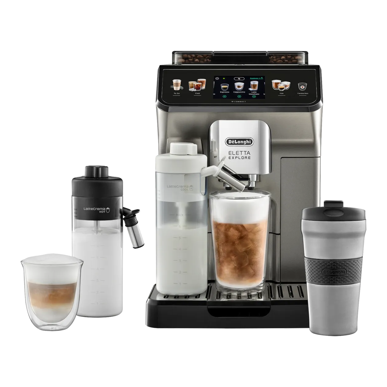 De'Longhi Eletta Explore Cold Brew ECAM450.86.T Automatic Coffee ...