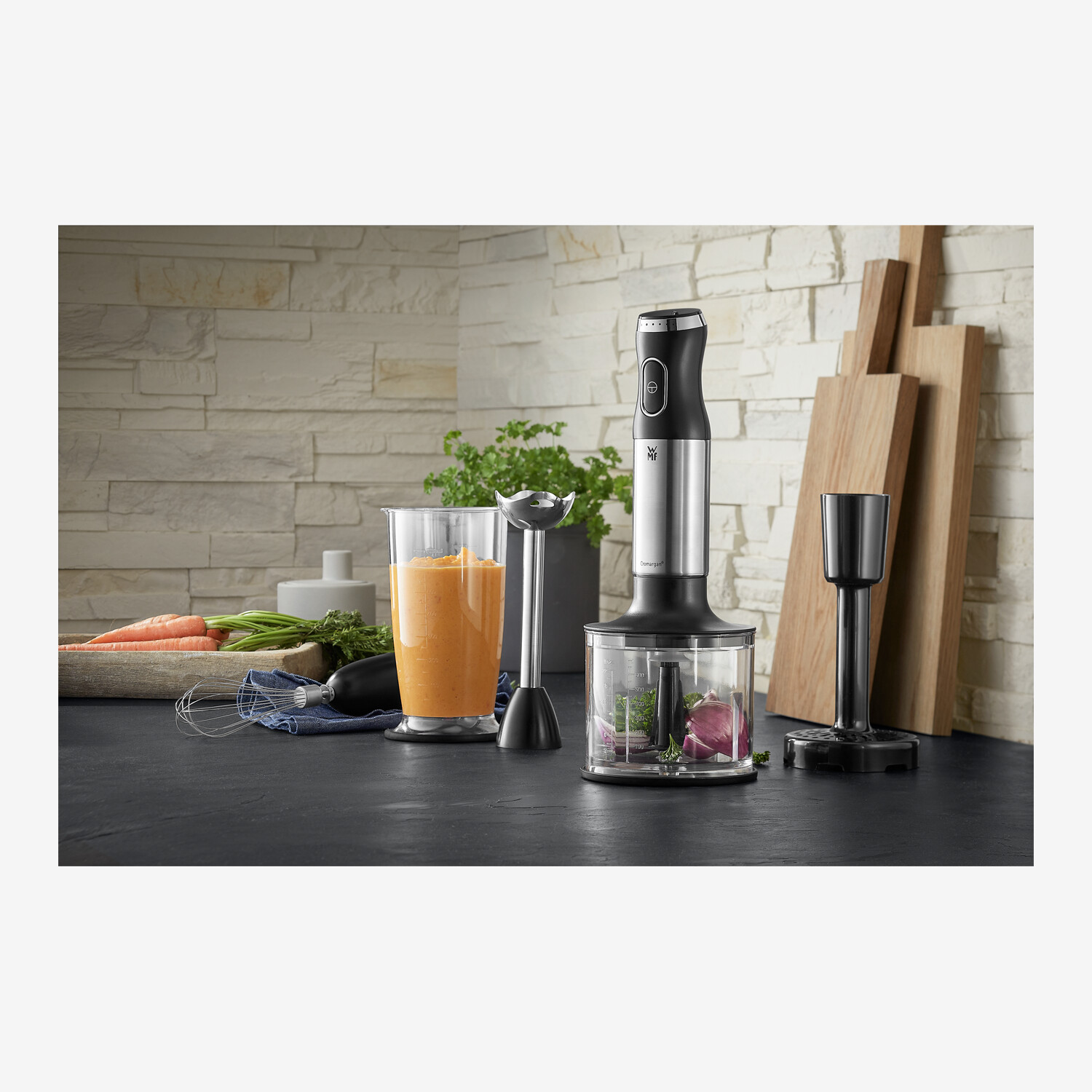 WMF Kult X Hand Blender Set, Stainless Steel Matt / Black - Worldshop