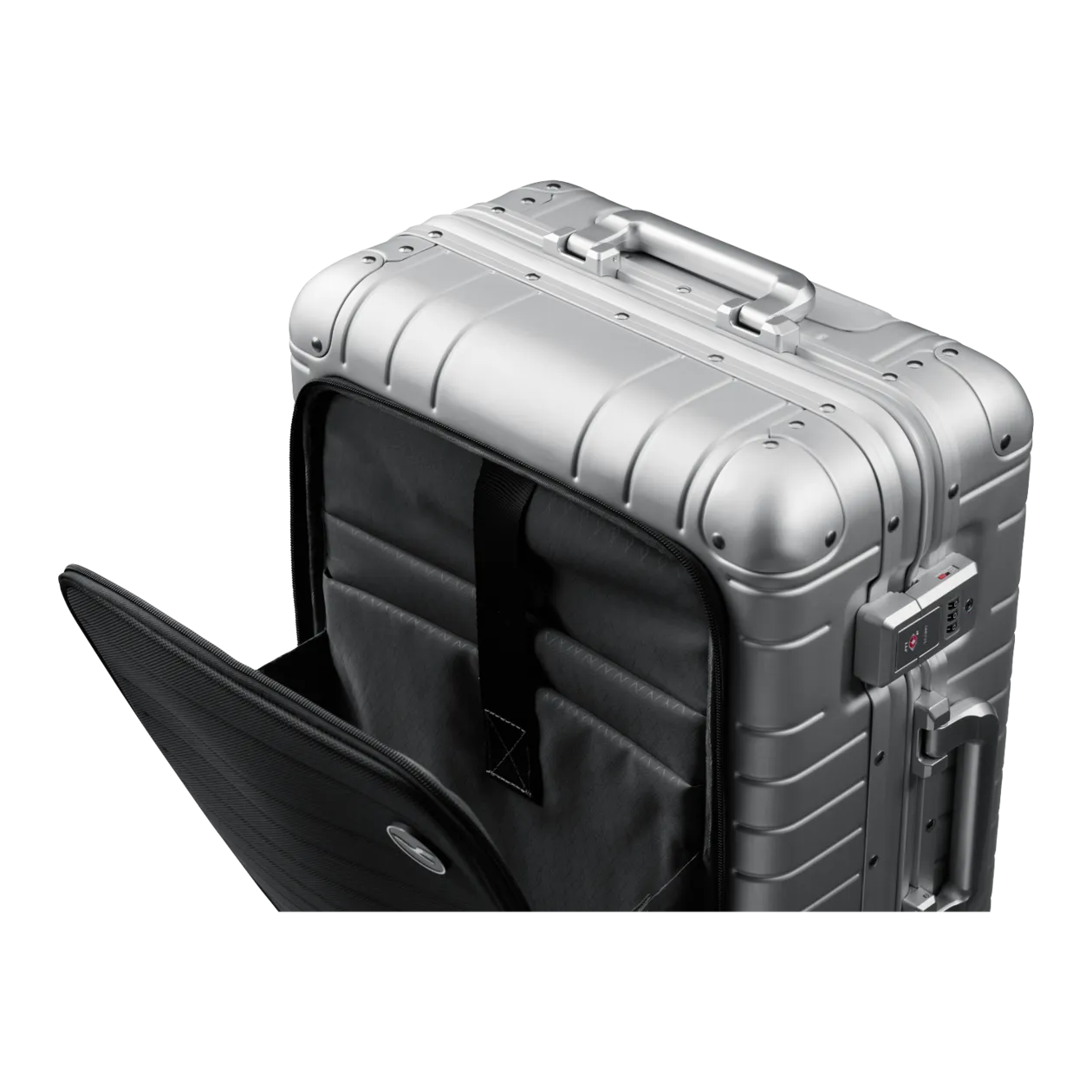 Lufthansa Aluminium Collection Trolley S mit Vortasche, Silber - Worldshop